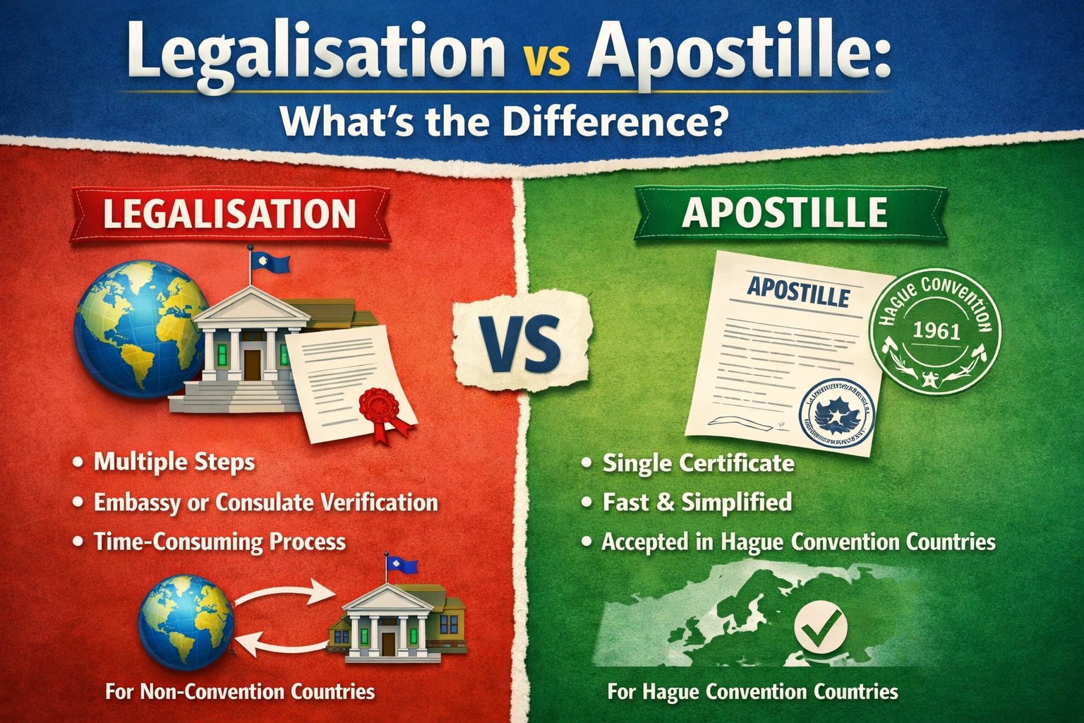 What is the difference between legalisation and apostille? - UK Apostille